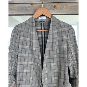 Aritzia | Jackets & Coats | Babaton Power Blazer Check Grey | Poshmark